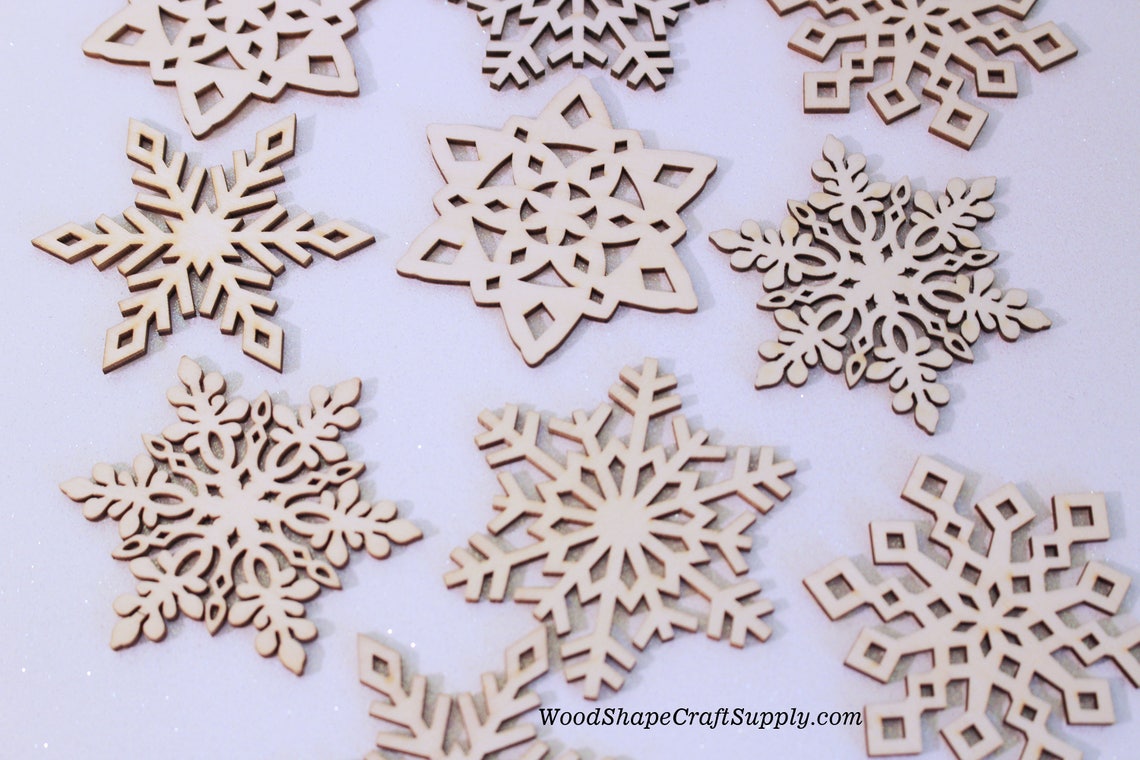 10 3 Inch Wooden Snowflake Ornament MIX Blank Christmas - Etsy