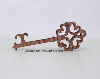 5 Wood Key Shape Wooden Key Shape Wood Skeleton Key Laser - Etsy