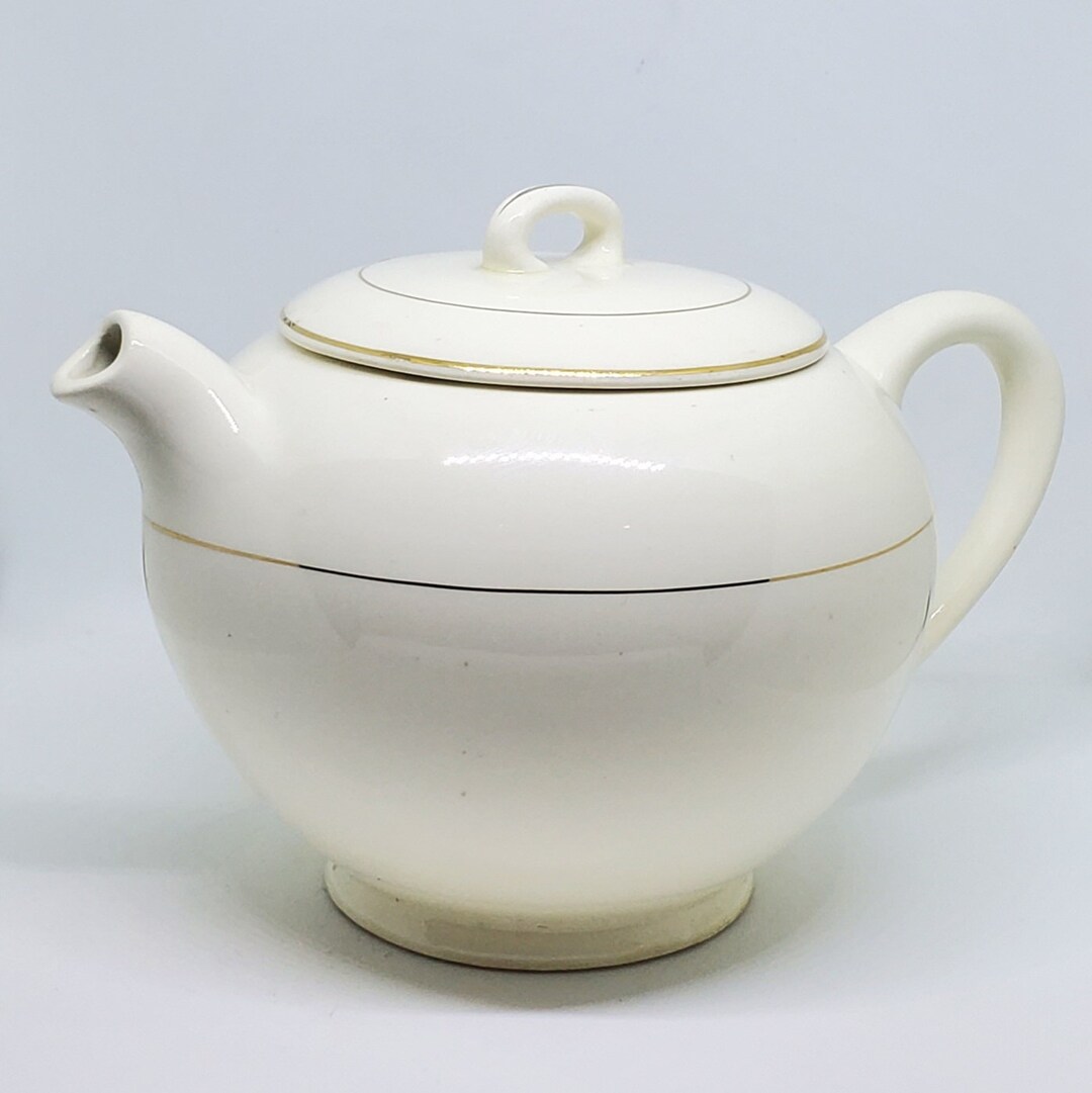 1940s WWII W.S. George Snub Nosed Teapot 22kt Gold and White - Etsy