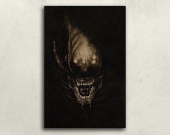 11x14 Baby Alien Xenomorph With Braces and a Toy Space - Etsy