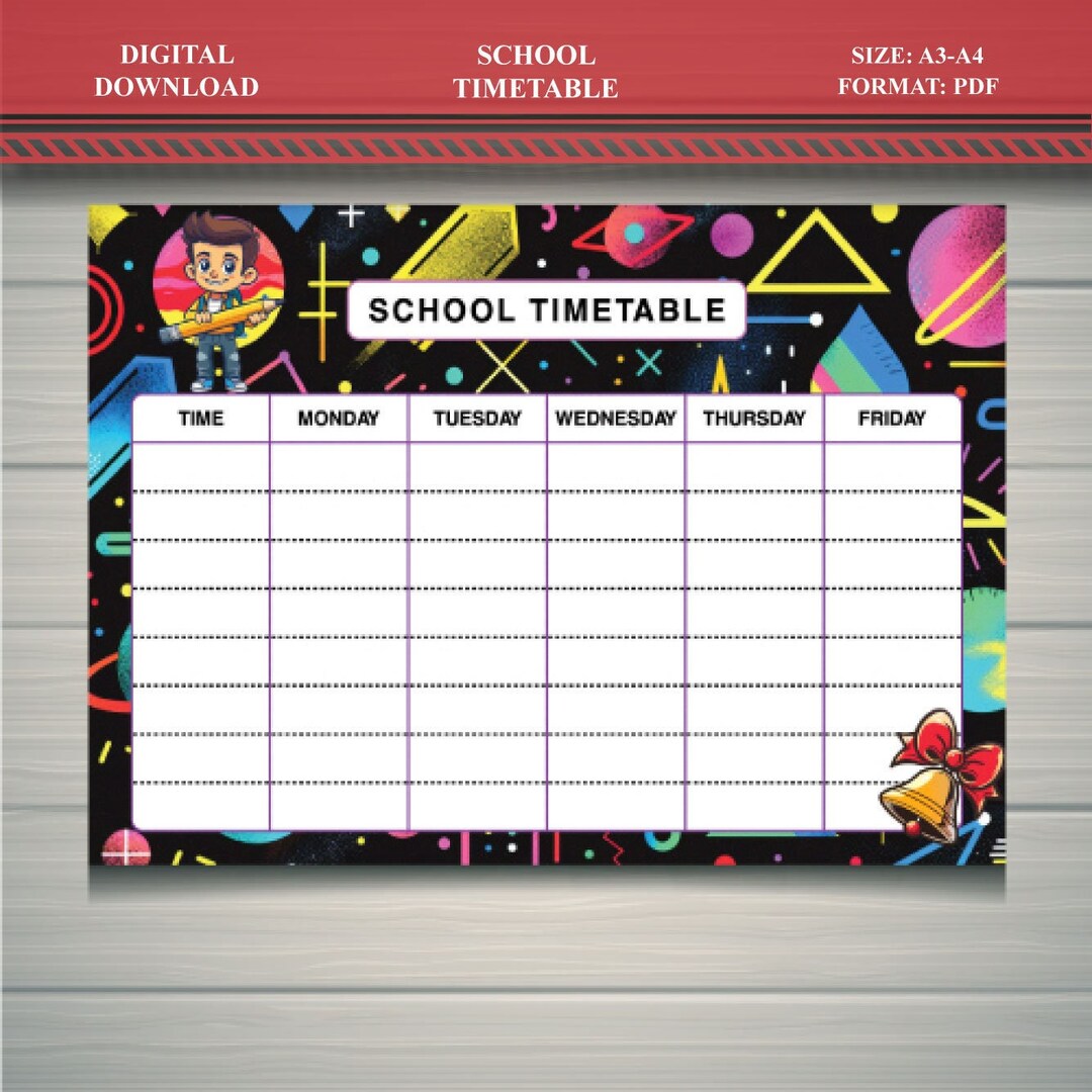 Astronaut Adventure School Schedule - Printable Space-themed Student ...