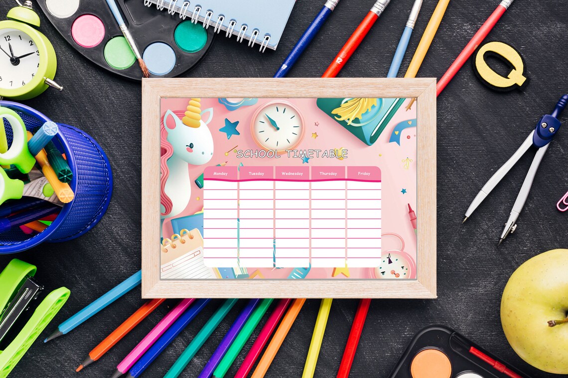 Enchanted Unicorn School Schedule - Printable Student Planner for Girls ...