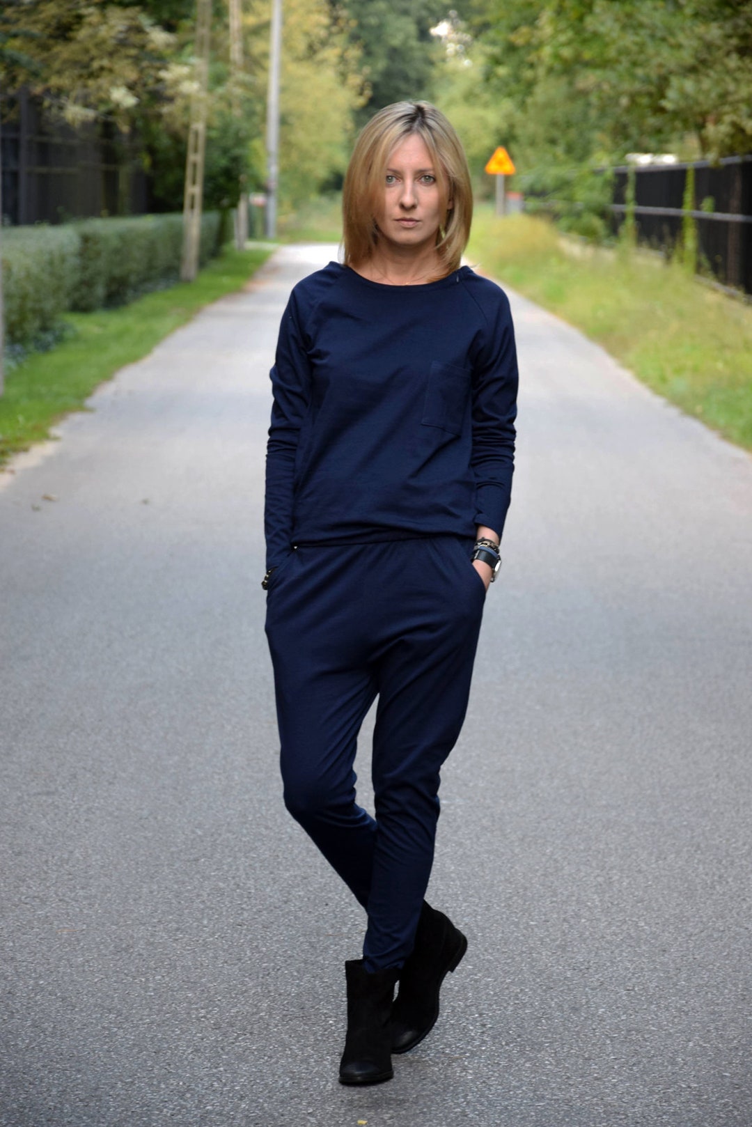 PABLO 100% Cotton Overall Navy Blue Colour / Made in Poland / Jumpsuit ...
