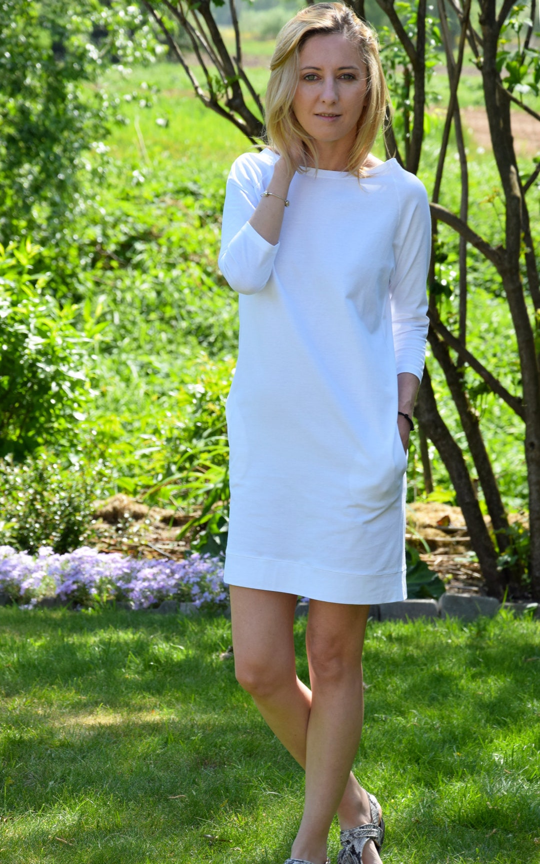CARRIE Cotton Tunic / Dress With Pockets / Cotton Dress / White Tunic ...