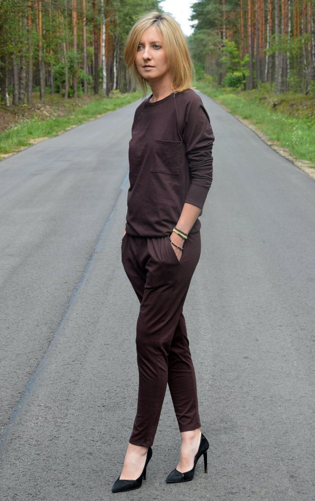 PABLO 100% Cotton Overall Chocolate Colour / Made in Poland / Jumpsuit ...