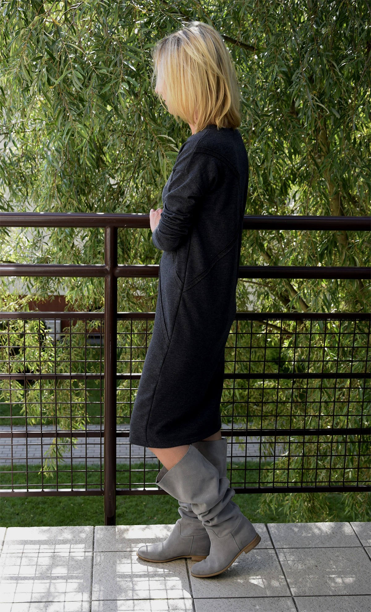 FOG 100% Cotton Dress With Stitching / Midi Dress / Vintage | Etsy