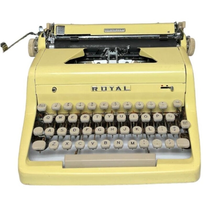 Royal Quiet Deluxe sunbeam Yellow Typewriter - Etsy
