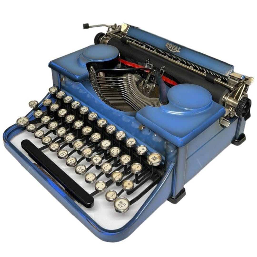 Royal Portable blue Sunburst Typewriter - Etsy