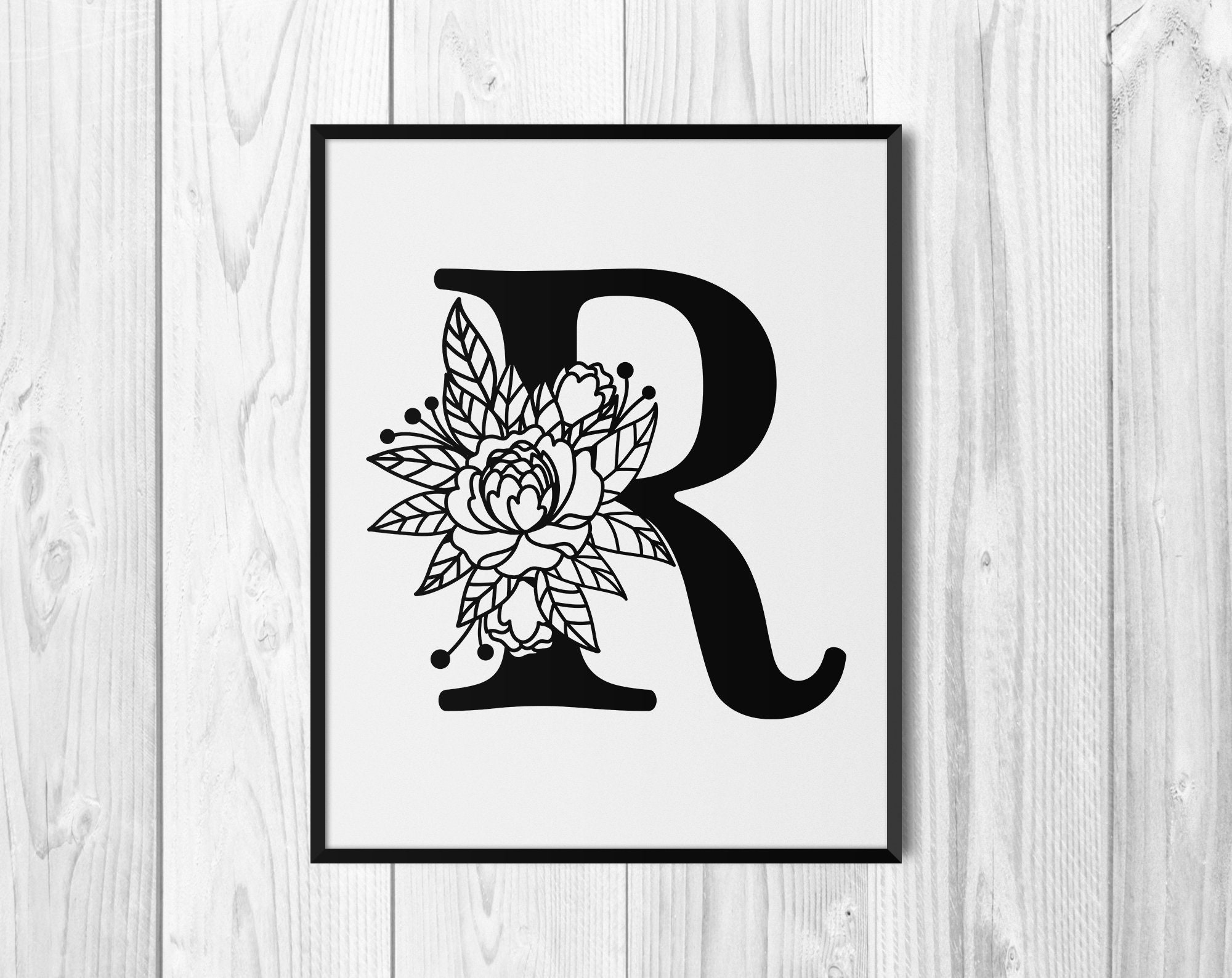 Initial SVG Letter R Svg Monogram Clipart Iron on Transfer | Etsy