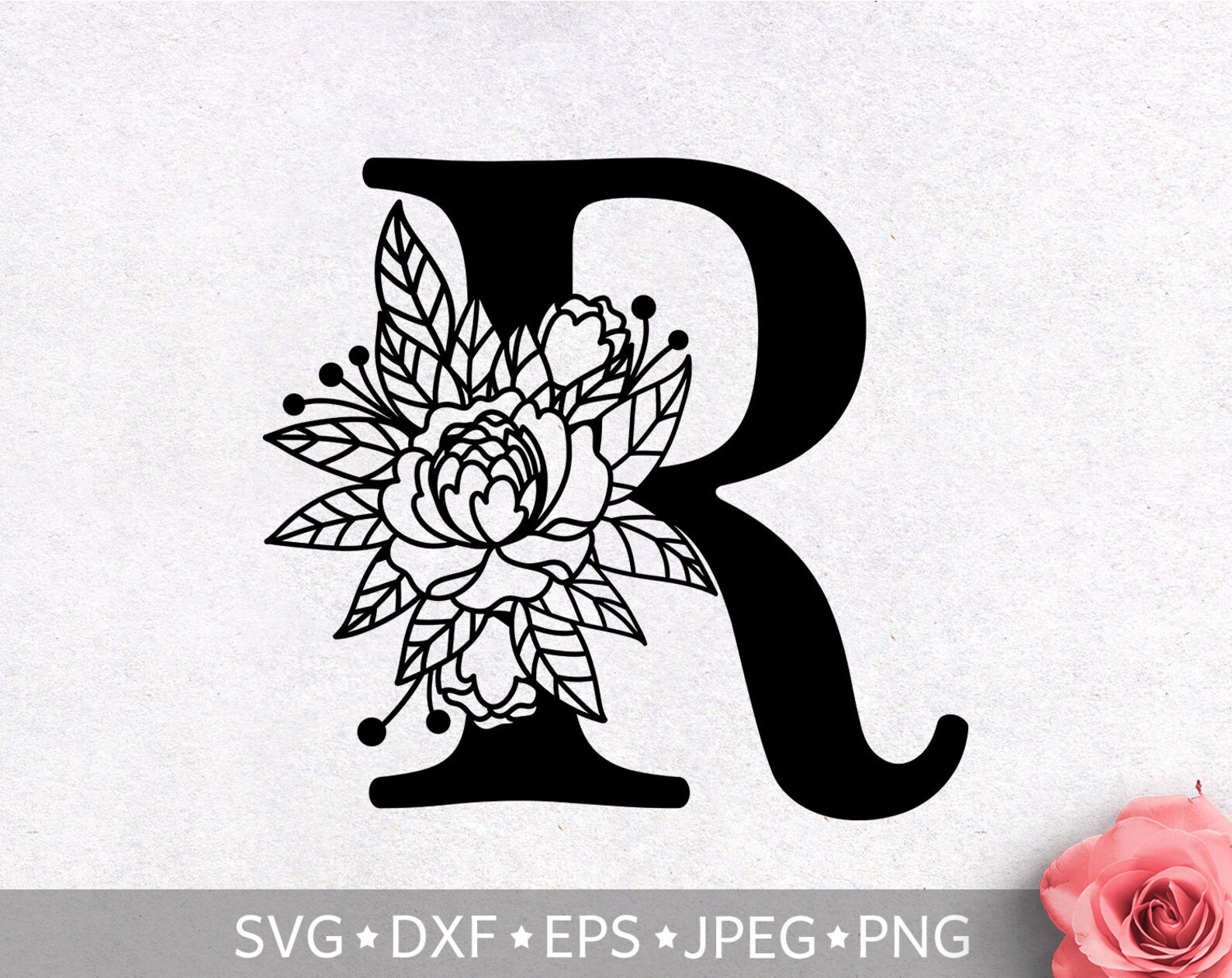Initial SVG Letter R Svg Monogram Clipart Iron on Transfer | Etsy