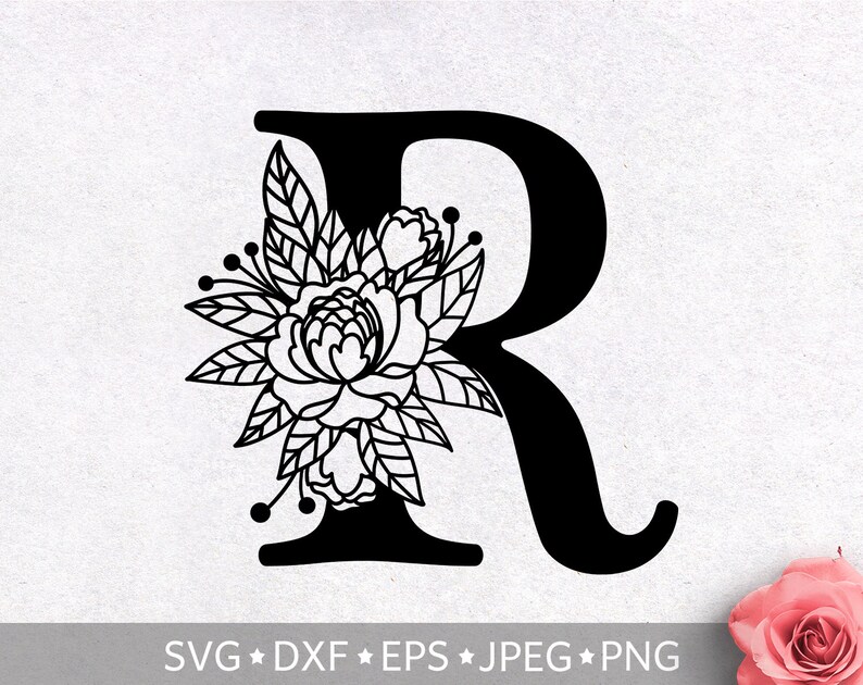 Initial SVG Letter R Svg Monogram Clipart Iron on Transfer | Etsy