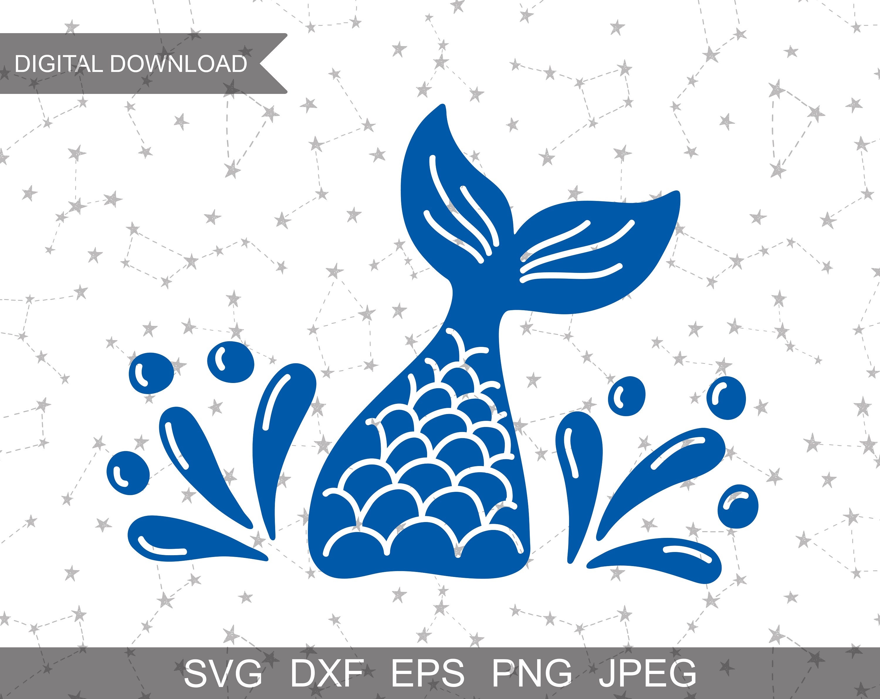 Mermaid Svg Mermaid Tail Svg Mermaid Clip Art Drops Svg Etsy