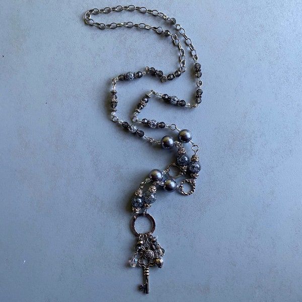 Long Key Necklace - Etsy