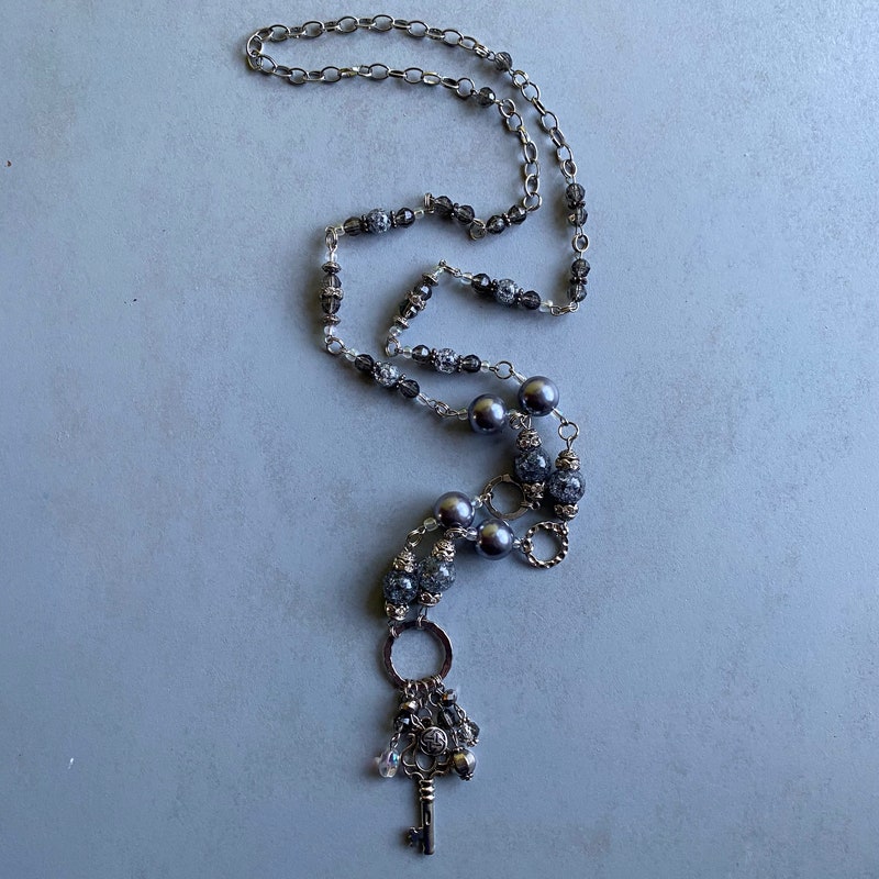 Long Key Necklace - Etsy