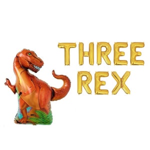 Three Rex Balloons 3 Rex Balloons Dinosaur Party T Rex Balloon Dinosaur ...