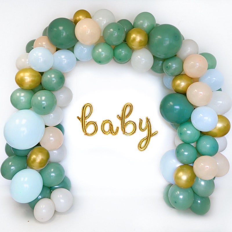 Baby Blue and Gold Balloons - Etsy