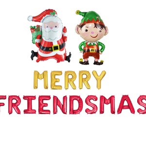 Merry Friendsmas Balloons Christmas Balloon Banner Christmas Balloons ...