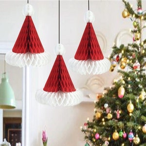 3D Paper Santa Hats Party Decor Centerpiece Baby Shower Birthday Party ...