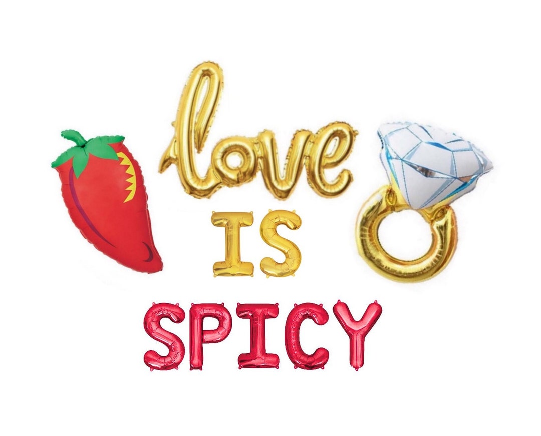 Love is Spicy Balloons Taco Bar Banner Fiesta Party Taco Bridal Shower ...