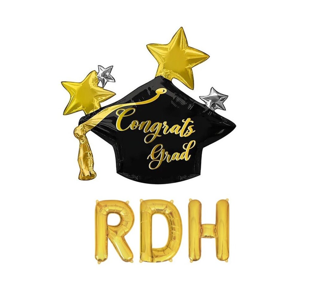 RDH Registered Dental Hygenist Graduation Cap Balloon Banner Graduation ...
