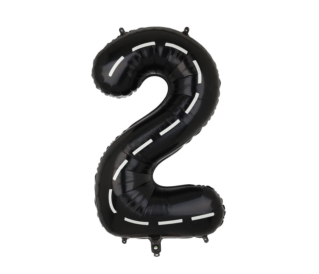 Jumbo Race Car Themed Number 2 Balloon Retro Race Car Birthday Party ...