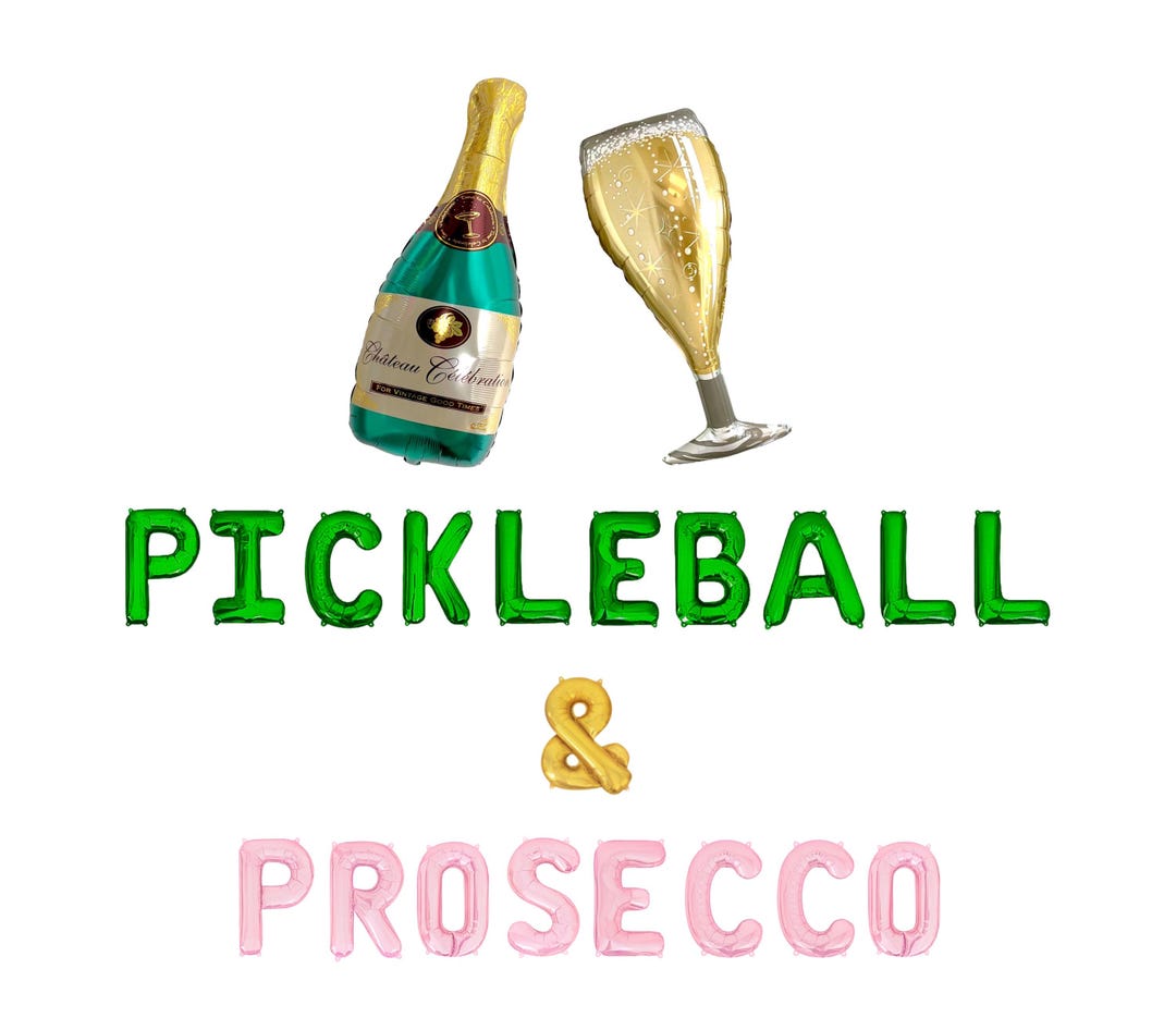 Pickleball & Prosecco Letter Balloon Kit Bachelorette Party Decorations ...