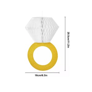 3D Honeycomb Rose Gold Engagement Ring Decor Engagement Props Wedding ...