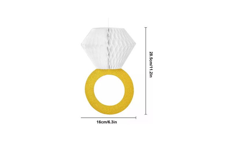 3D Honeycomb Rose Gold Engagement Ring Decor Engagement Props Wedding ...