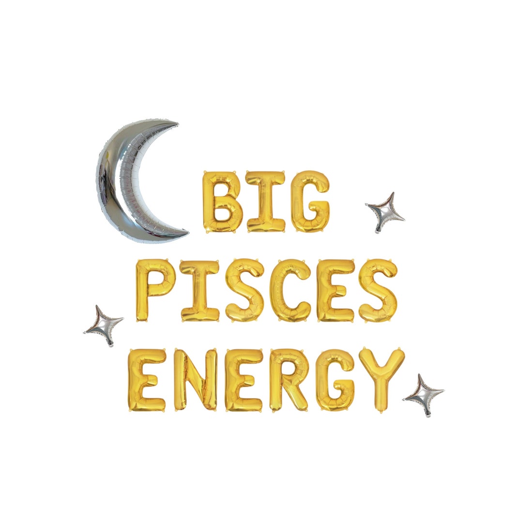 Big Pisces Energy Letter Balloon Kit Pisces Birthday Party Balloon ...