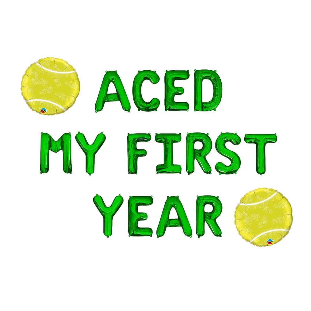 Tennis 1st Birthday Party Aced My First Year Letter Balloon Kit Balloon ... Tennis 1st Birthday Party Aced My First Year Letter Balloon Kit Balloon ...