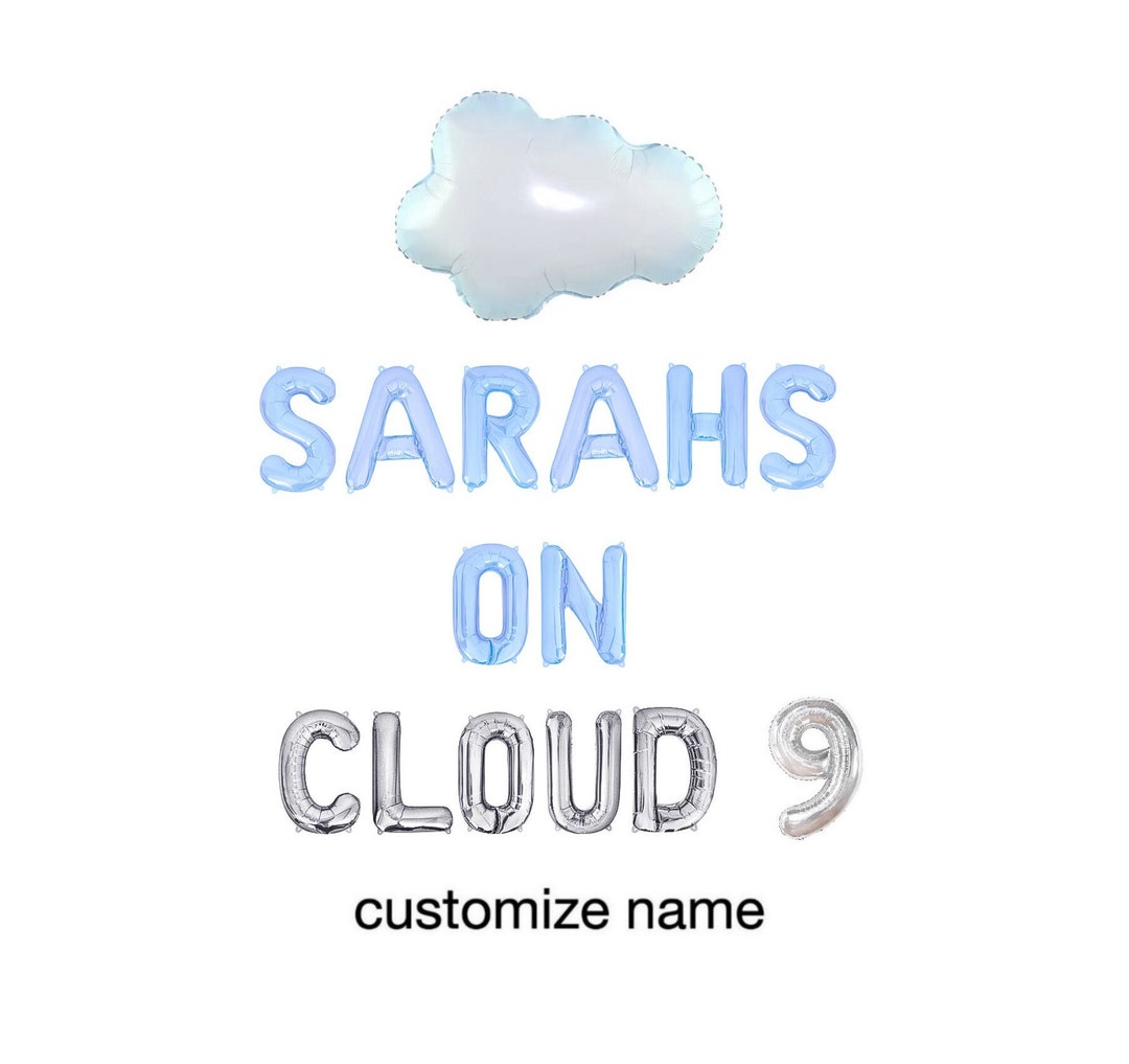 On Cloud 9 Balloon Banner 9th Birthday Party 9th Birthday Balloon ...