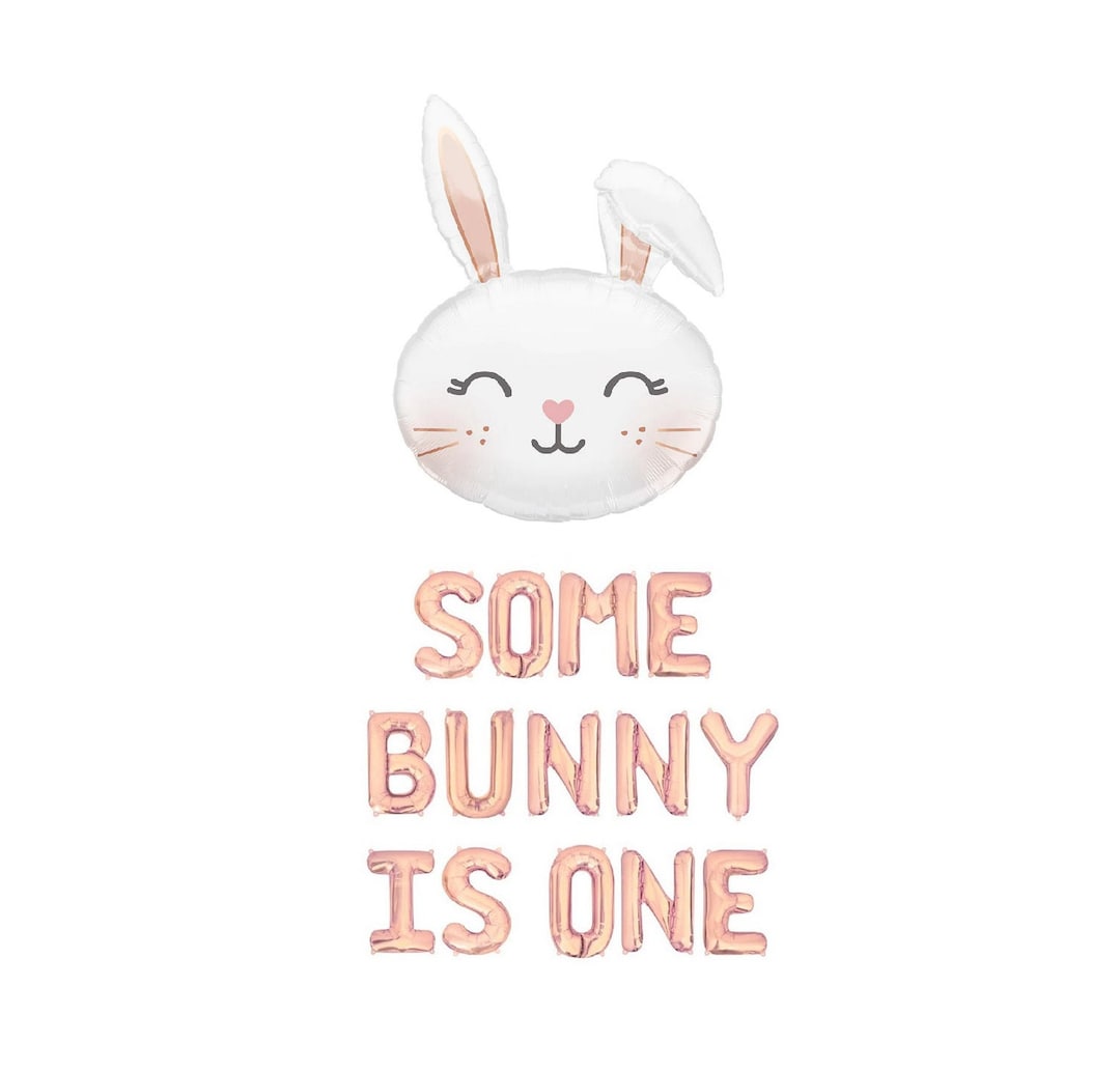 Some Bunny is One Balloon Banner Easter First Birthday Some Bunny ...