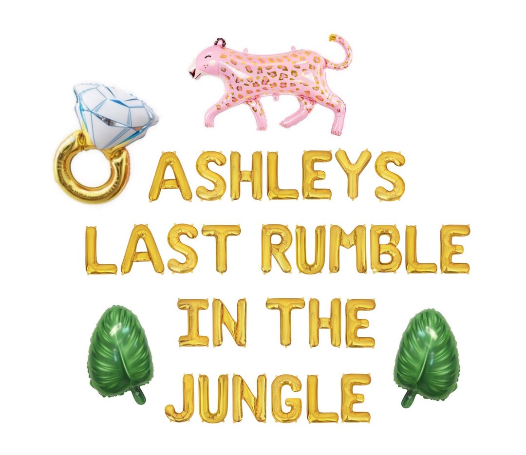 Last Rumble in the Jungle Balloon Banner Bachelorette Party Decorations ...