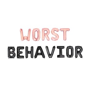 Worst Behavior Balloon Banner Bachelorette Party Decor 21st 30th ...