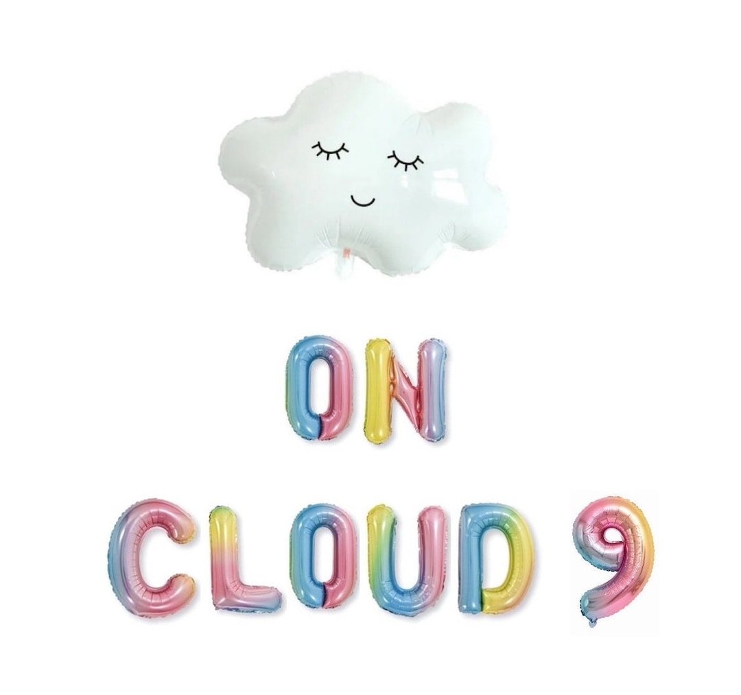 On Cloud 9 Balloon Banner 9th Birthday Party 9th Birthday Balloon ...