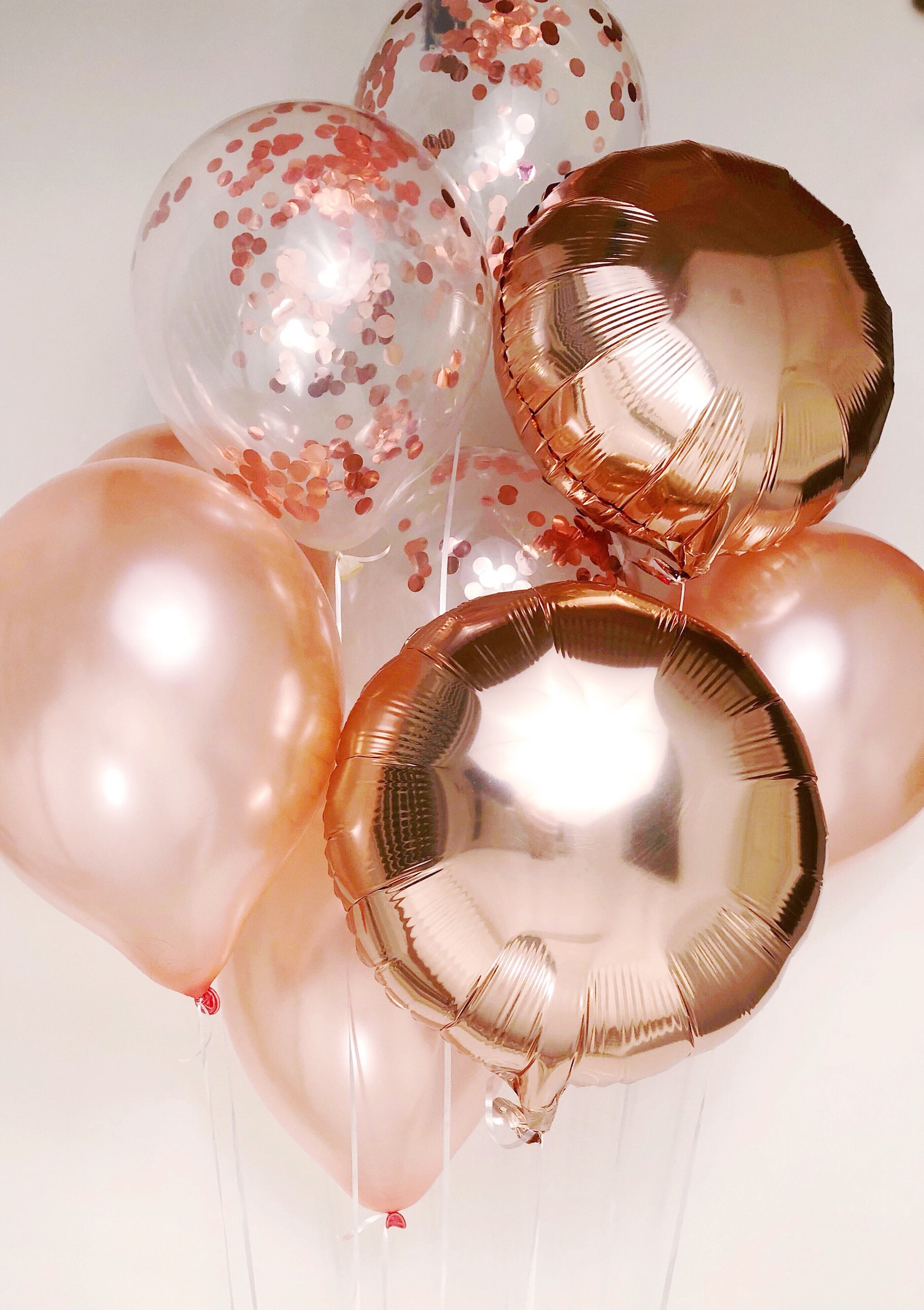 Rose Gold Balloons Rose Gold Balloon Bouquet Copper Balloons Confetti ...