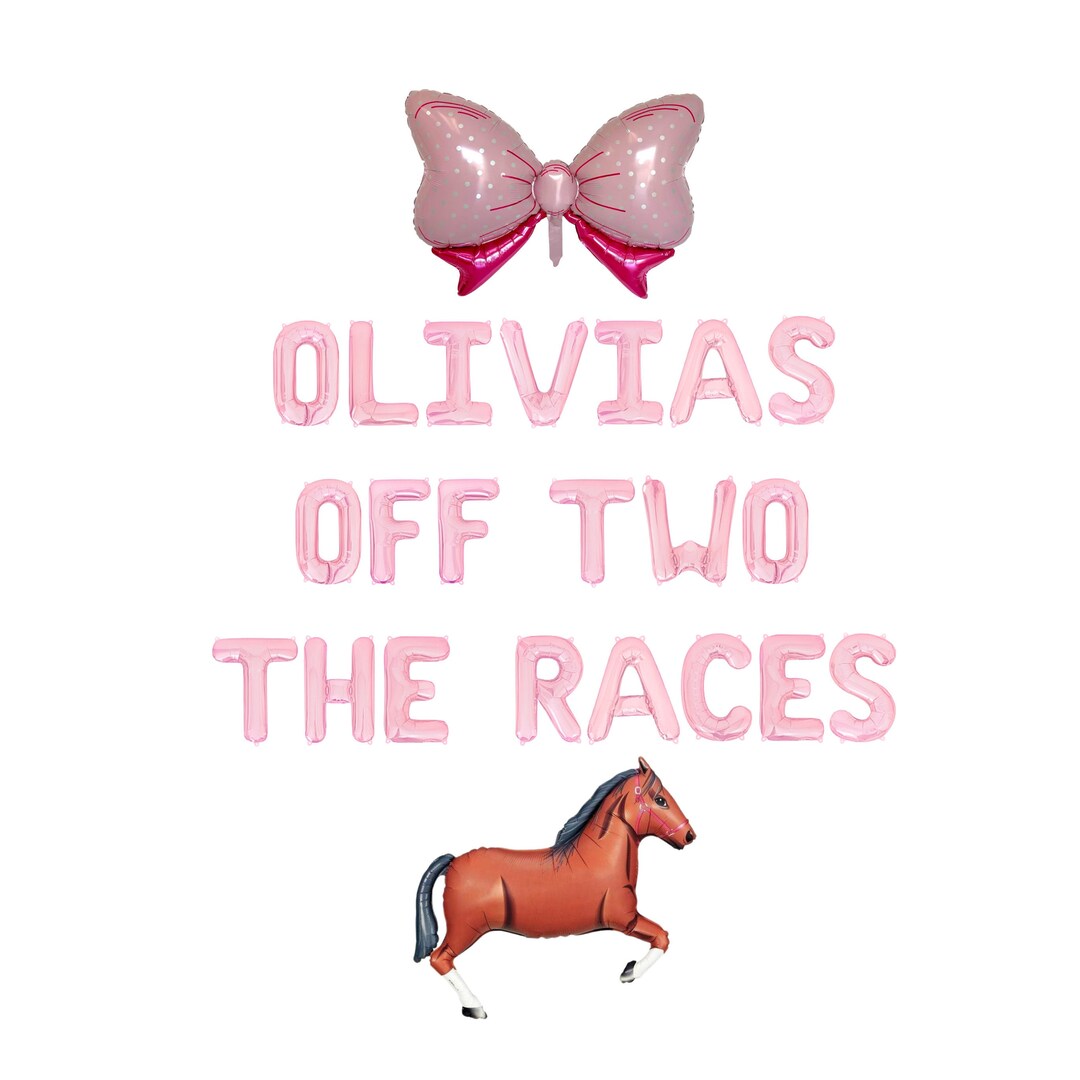 Off Two the Races Custom Name Letter Balloon Kit 2nd Birthday Balloon ...