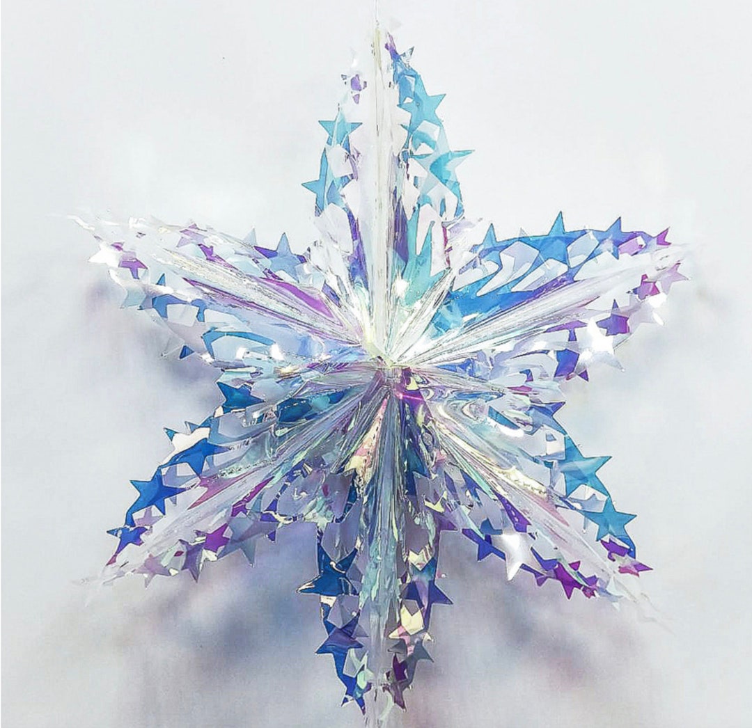 3D Irridescent Snowflake Star Party Decor Baby Shower Birthday Party ...