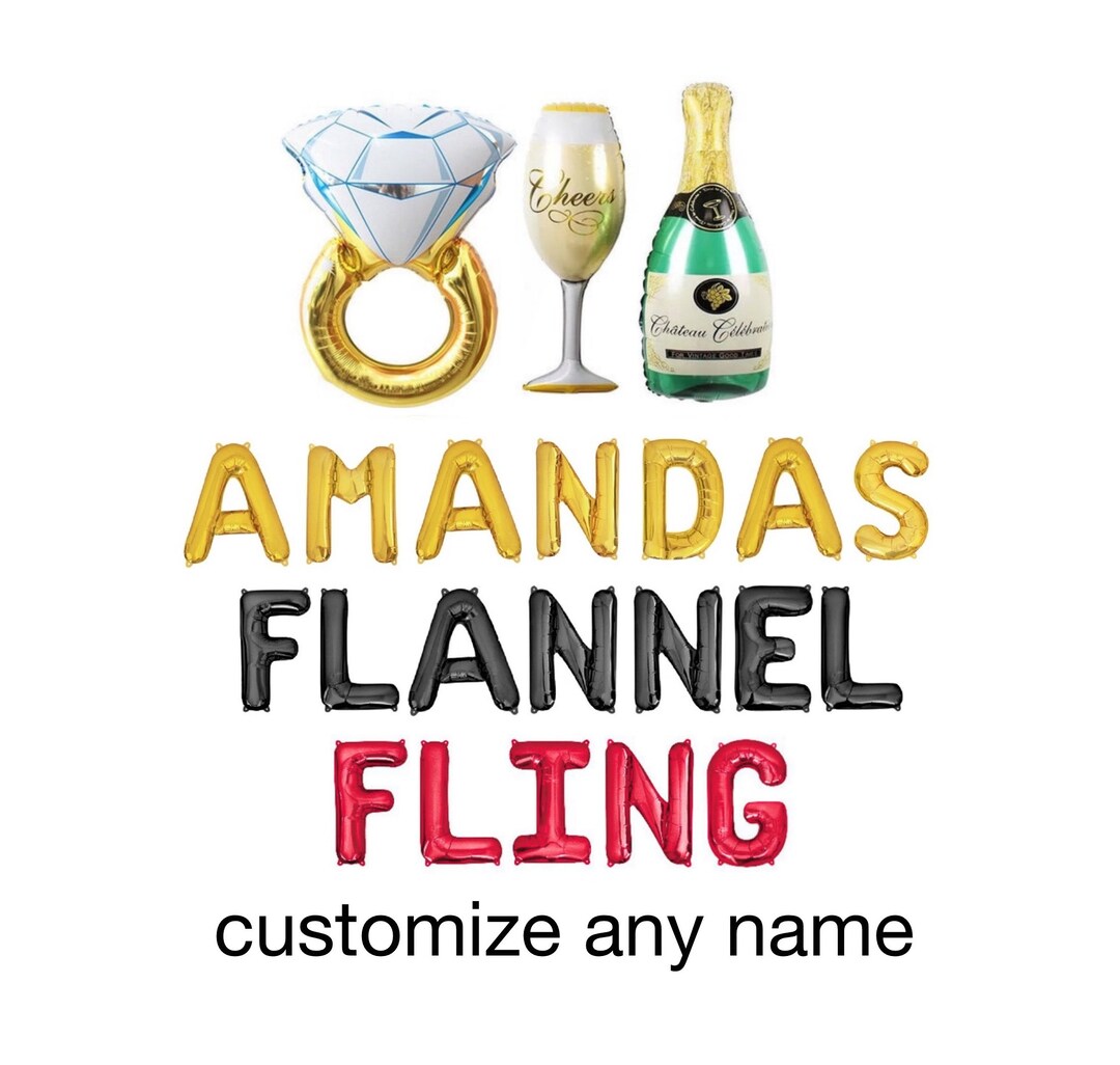 Flannel Fling Banner Balloons Flannel Fling Bachelorette Party Decor ...