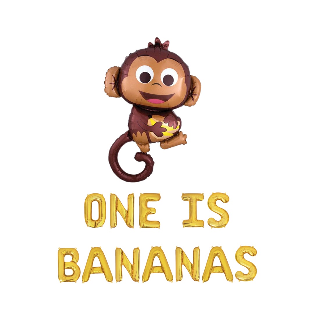 One is Bananas Letter Balloon Kit 1st Birthday Party Balloon Banner ...