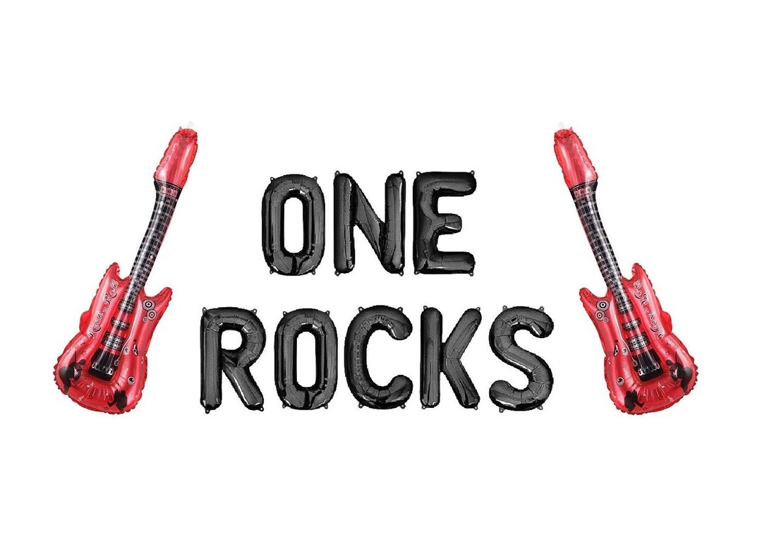 One Rocks Balloon Banner Rock 'n Roll Birthday Party - Etsy