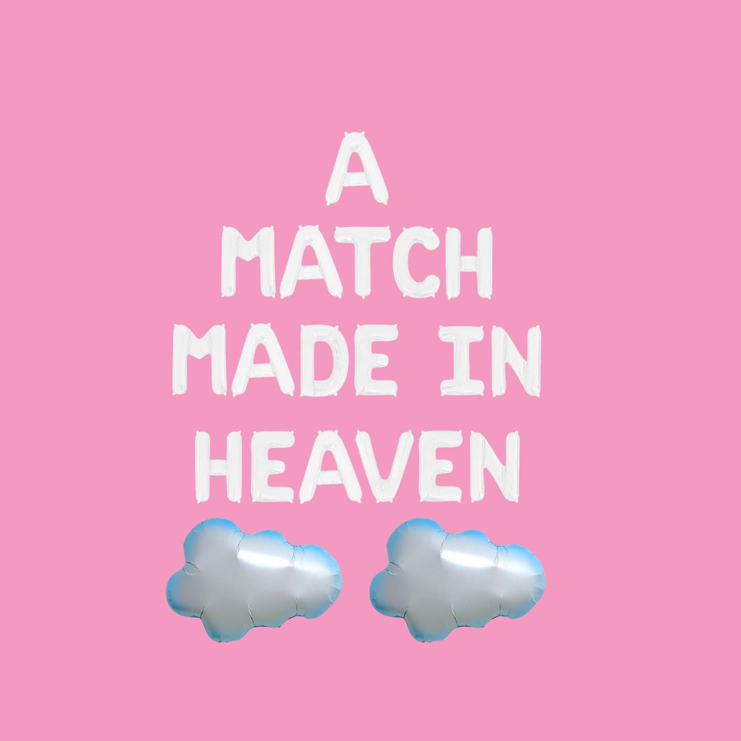 A Match Made in Heaven Letter Balloon Kit Bridal Shower Balloon Banner ...