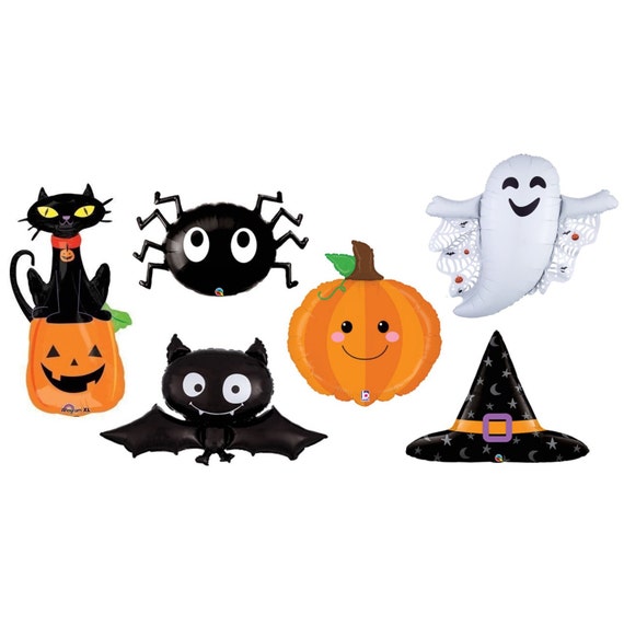 Halloween Ghost Cat Bat Spider Balloons Pumpkin Witch Hat - Etsy