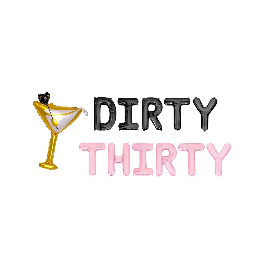 Dirty Thirty Letter Balloon Kit 30th Birthday Party Balloon Banner ...