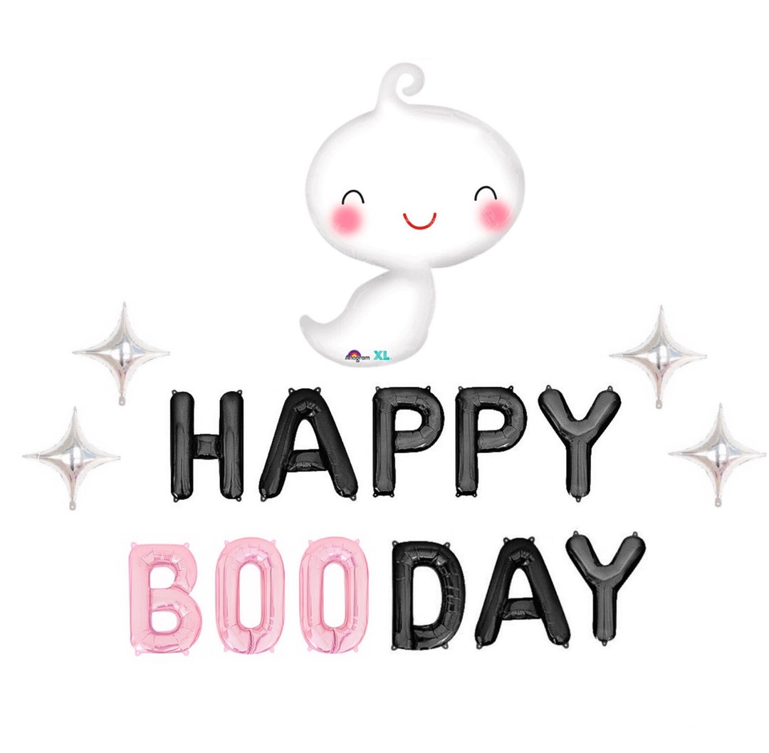 Happy Booday Balloon Banner Halloween First Birthday Halloween - Etsy