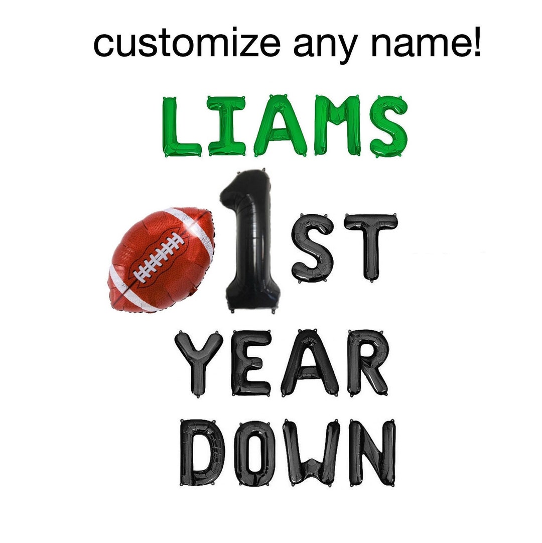 Football 1st Birthday Party Decorations 1st Year Down First Year Down ...
