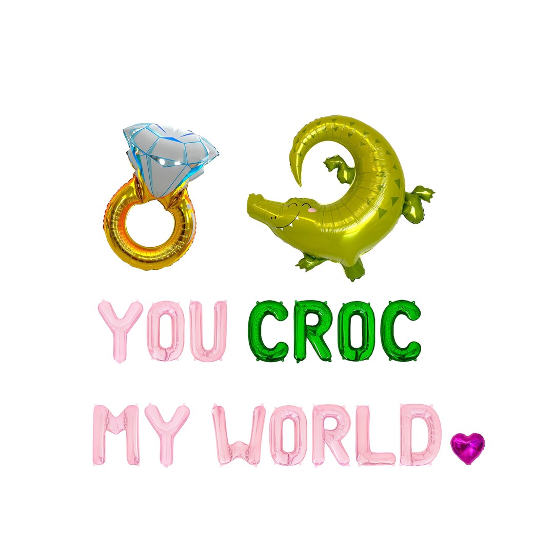 You Croc My World Letter Balloon Kit Bridal Shower Balloon Banner ...