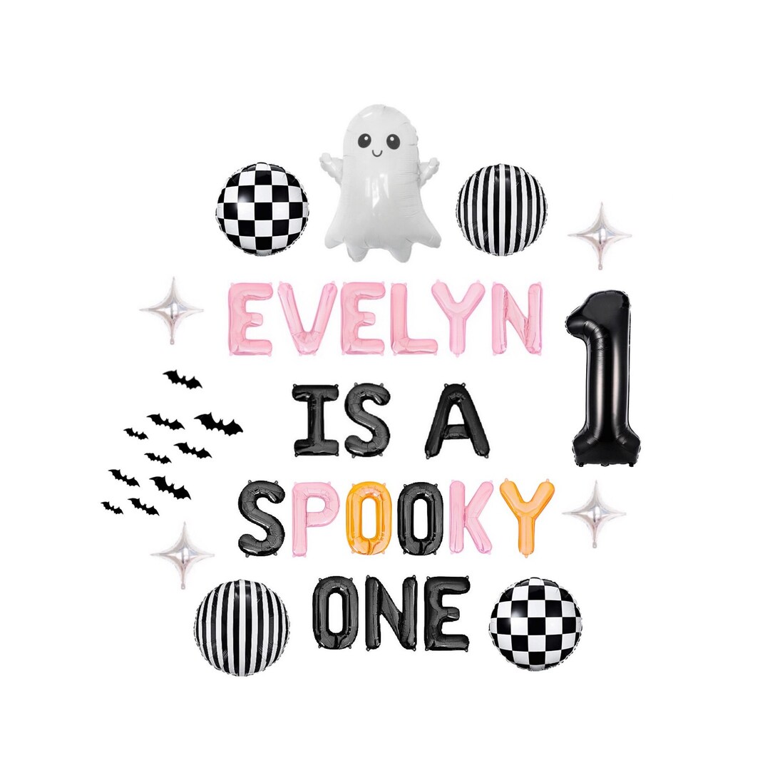 Spooky One Custom Balloon Banner Halloween First Birthday Halloween 1st ...