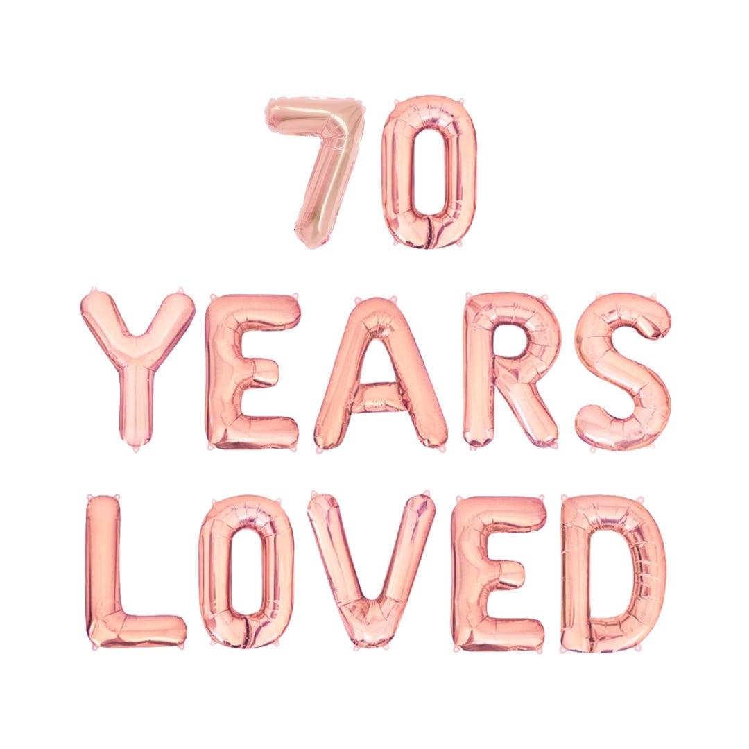 70 Years Loved Letter Balloon Kit Birthday Balloon Banner Birthday ...