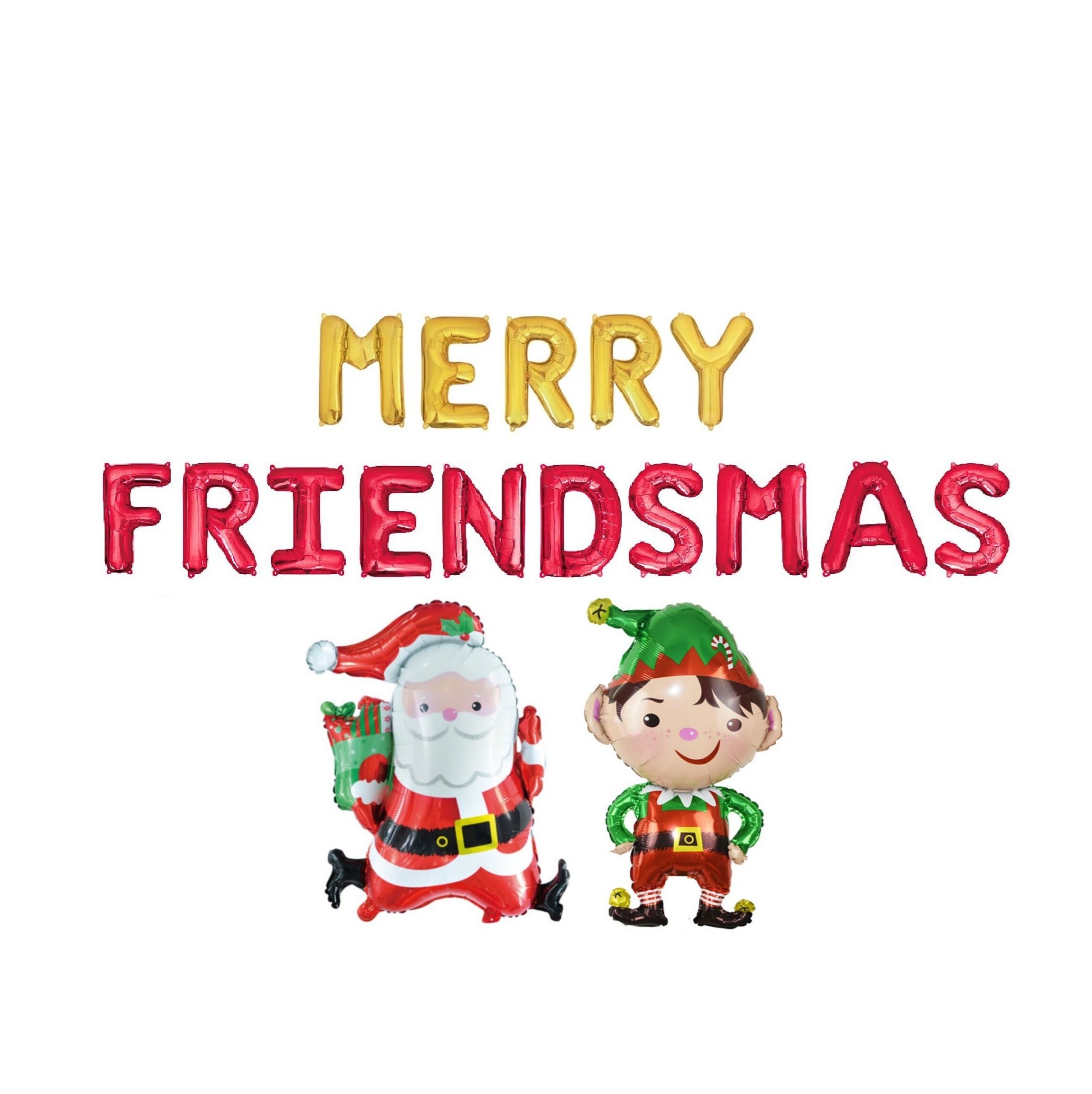 Merry Friendsmas Balloons Christmas Balloon Banner Christmas Balloons ...